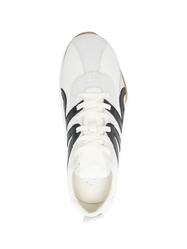 GIUSEPPE ZANOTTI Logo Detail Lace-up Sneakers - White