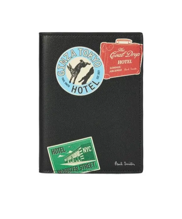 Paul Smith Hotel Sticker Leather Passport Holder