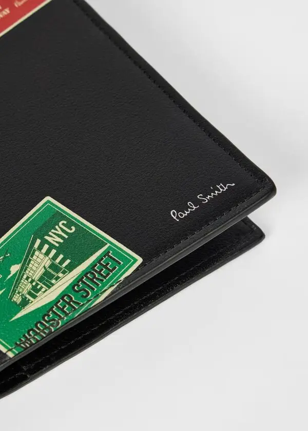 Paul Smith Hotel Sticker Leather Passport Holder
