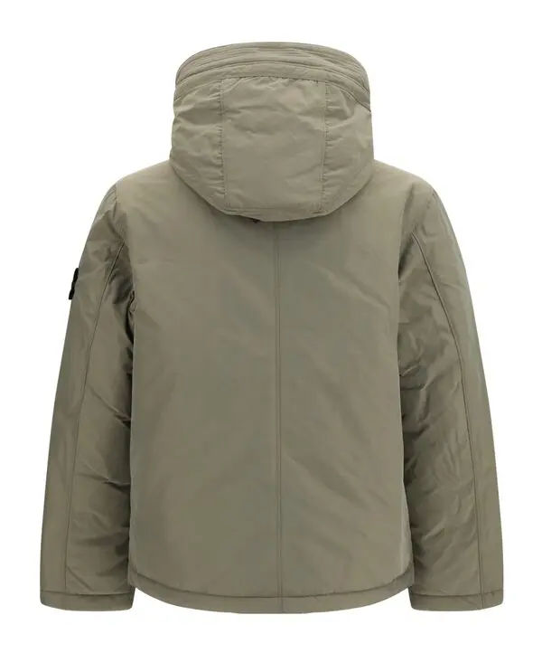 Stone Island Padded Micro Twill Jacket With Detachable Hood