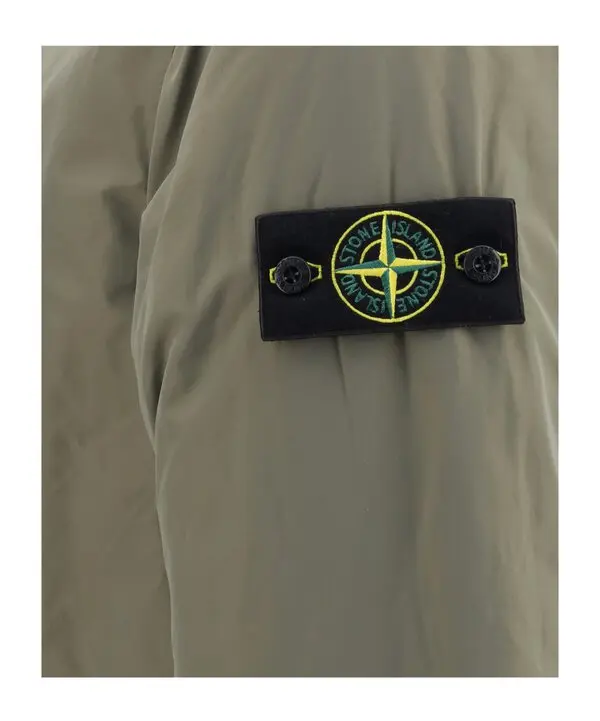 Stone Island Padded Micro Twill Jacket With Detachable Hood