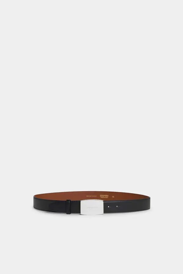 Dsquared2 Classic Belt With Engraved Logo Buckle