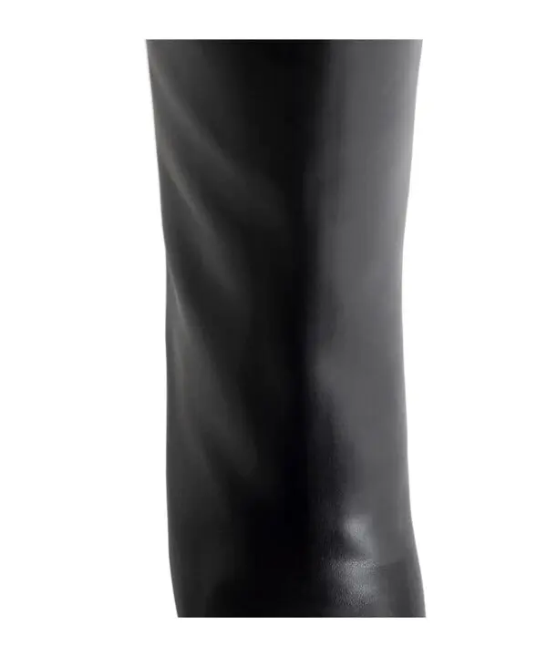 Amina Muaddi High-heeled Square Toe Leather Boots