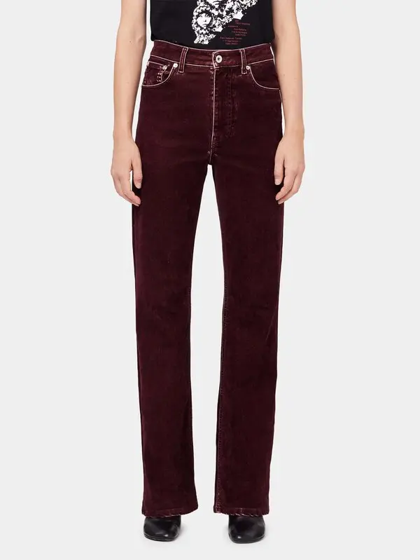 Rabanne High-waisted Straight-leg Velvet Trousers
