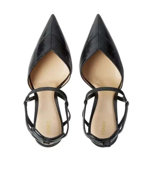 Fendi Very Colibri Hagfish Leather High-heeled Slingback