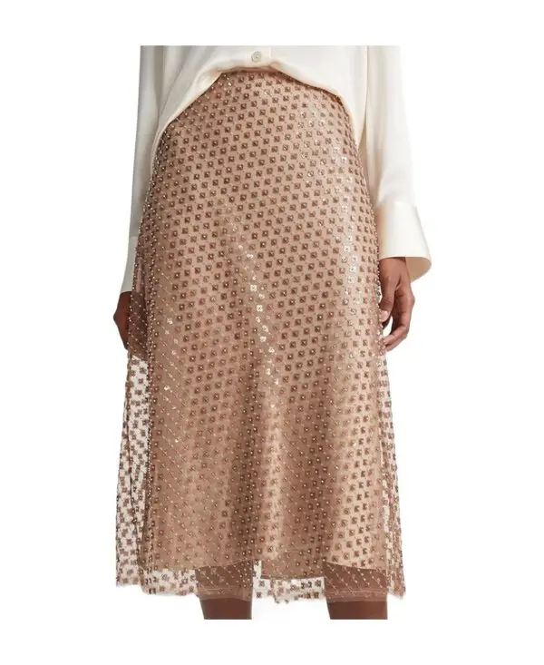 Vince Beaded Sequined Skirt - Pink