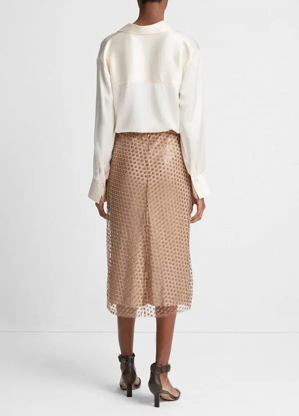 Vince Beaded Sequined Skirt