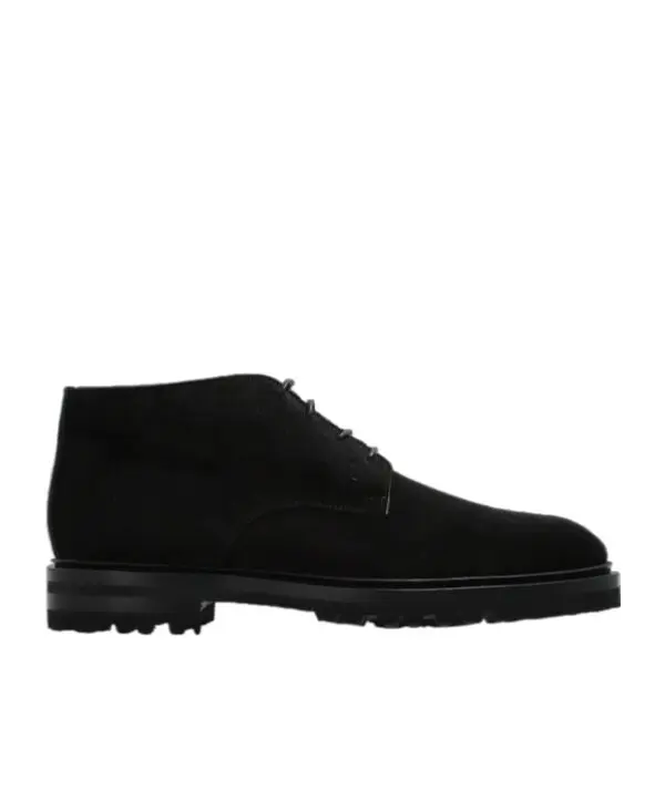 Kiton Round Toe Lace-up Suede Boots
