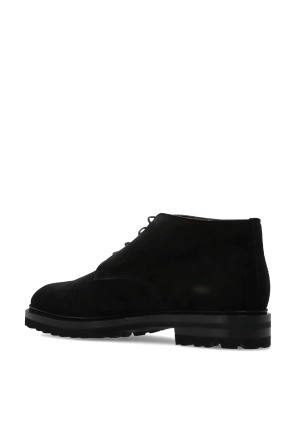 Kiton Round Toe Lace-up Suede Boots