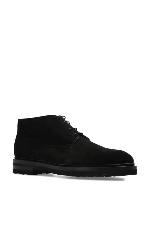 Kiton Round Toe Lace-up Suede Boots