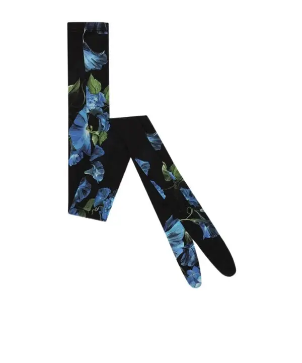 Dolce & Gabbana Dolce Gabbana Floral Motif Tights - Black
