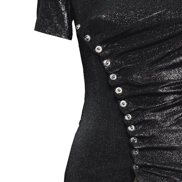 Rabanne Draped Button Jersey Top