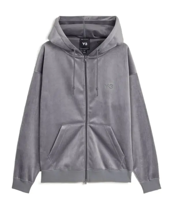 Y3 Velvet Zip-up Hoodie
