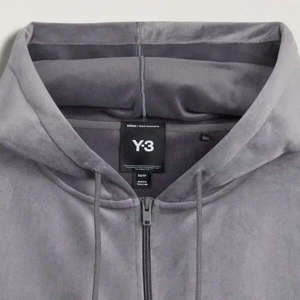 Y3 Velvet Zip-up Hoodie