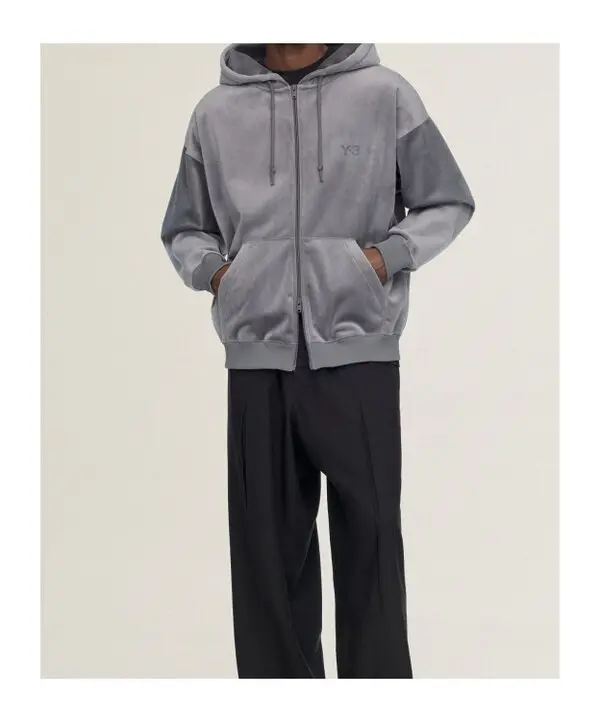 Y3 Velvet Zip-up Hoodie