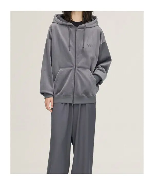 Y3 Velvet Zip-up Hoodie
