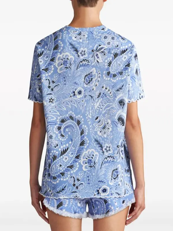 Etro Paisley Print Crewneck T-shirt - Blue