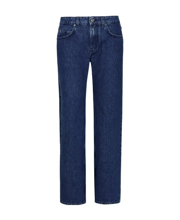 Off-White Logo Patch Straight Leg Jeans - Blue