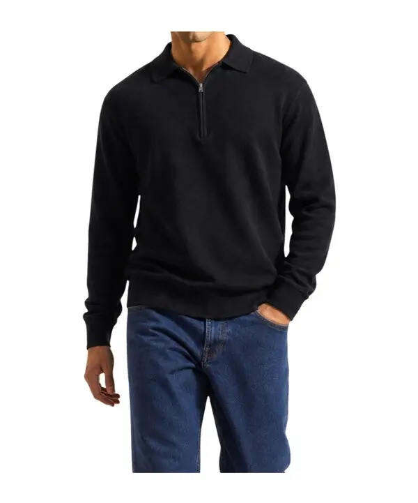 Rains Long-sleeved Polo Shirt - Black