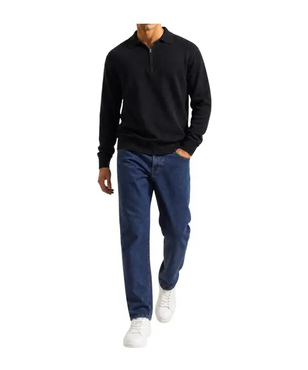 Rains Long-sleeved Polo Shirt - Black