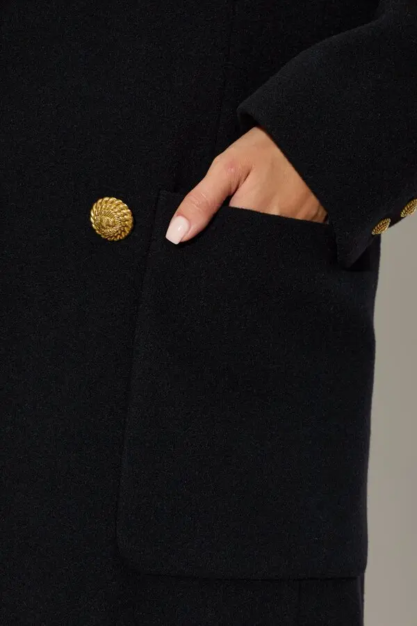 Balmain Collared Long-sleeved Coat