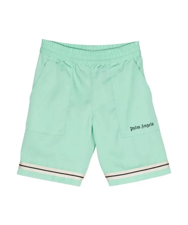 Palm Angels Logo-print Stripe-edge Shorts
