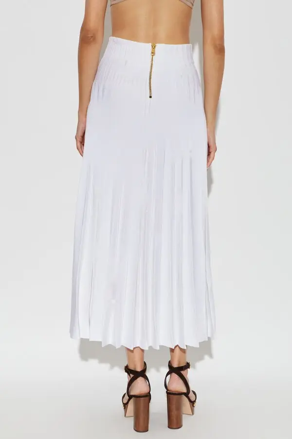 Balmain Elastic Waist Midi Skirt