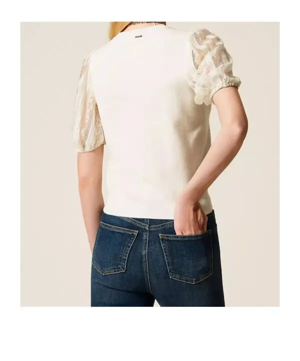 TWINSET Lace-sleeve Top