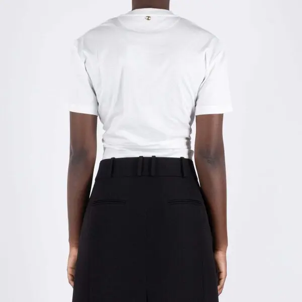 Rabanne Cropped T-shirt With Ring Embellishment