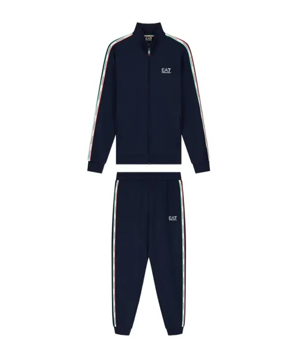 EA7 Italian Spirit Cotton-blend Tracksuit - Navy Blue