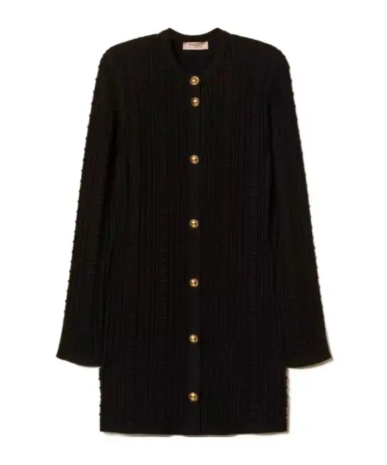 TWINSET Short Button-front Dress With Stand Collar