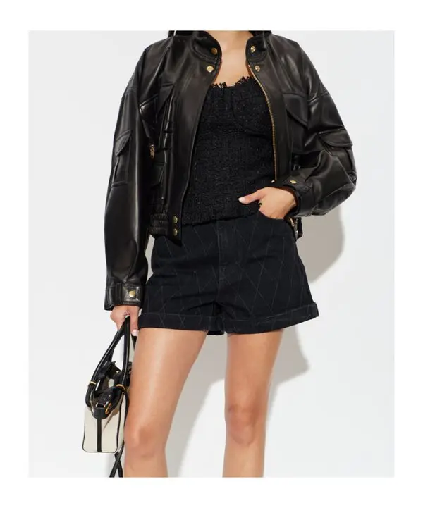 Balmain Chain-strap Tweed Top