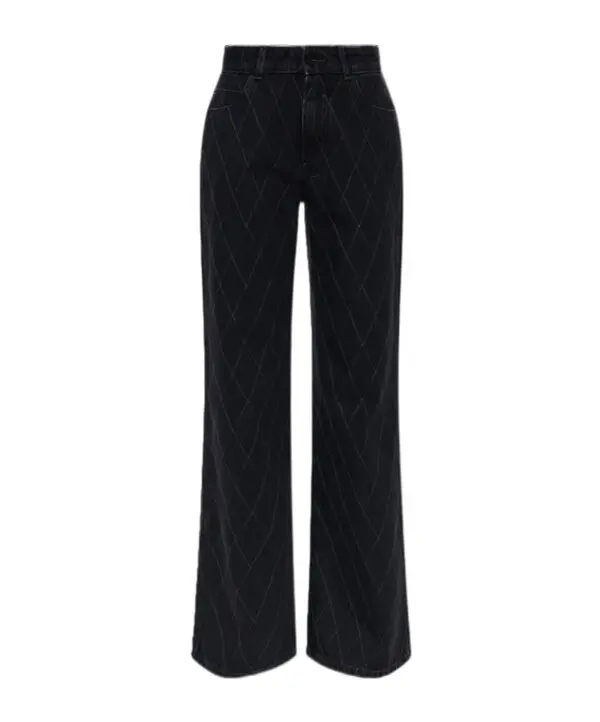 Balmain Diamond Quilted Jeans - Black