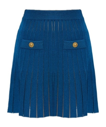 Balmain Elastic Waist Midi Skirt