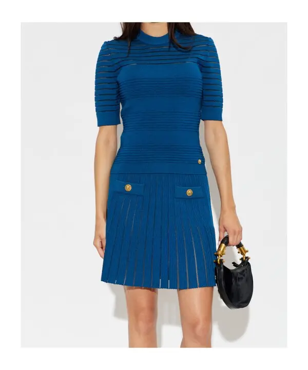 Balmain Elastic Waist Midi Skirt