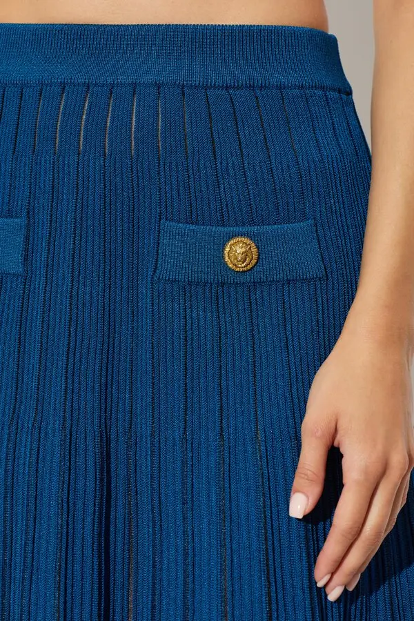 Balmain Elastic Waist Midi Skirt