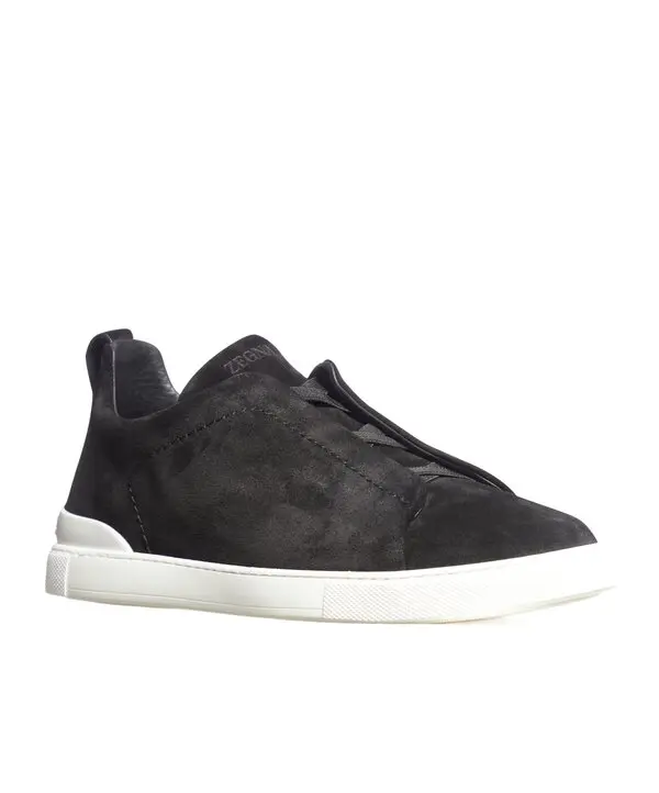 Zegna Triple Stitch Low Top Sneakers - Black
