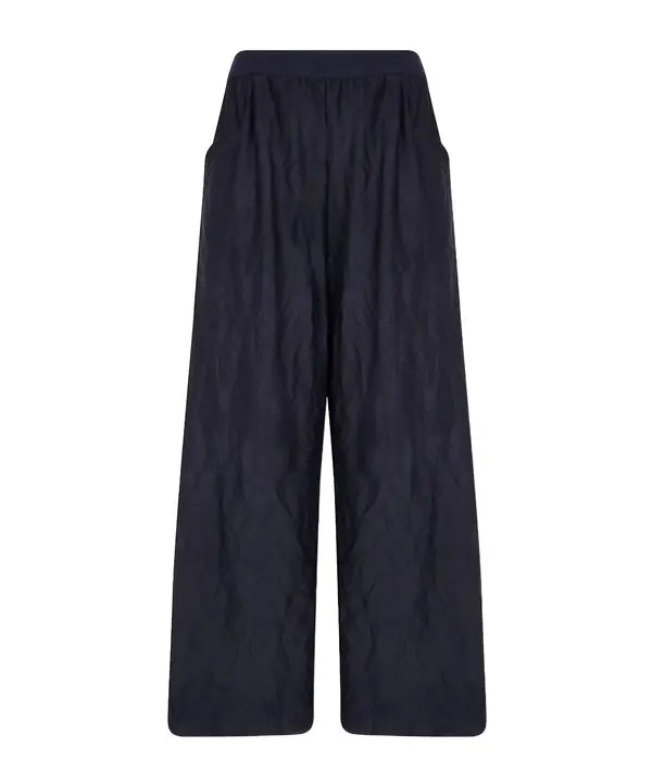 MARIA CALDERARA Elastic Waist Casual Trousers - Black