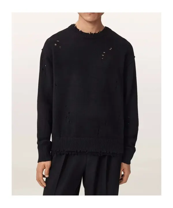 ALLSAINTS Wolf Distressed Wool Blend Knit Top