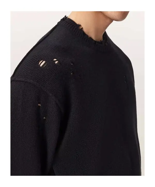 ALLSAINTS Wolf Distressed Wool Blend Knit Top