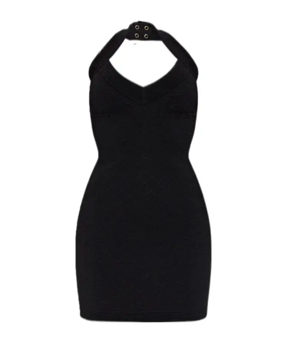 Balmain Halter Neck Dress - Black