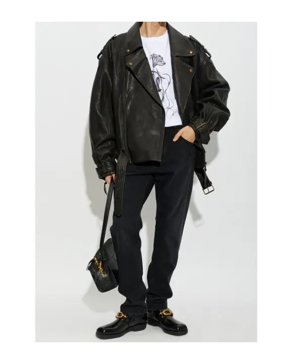 Balmain Long-sleeve Leather Jacket