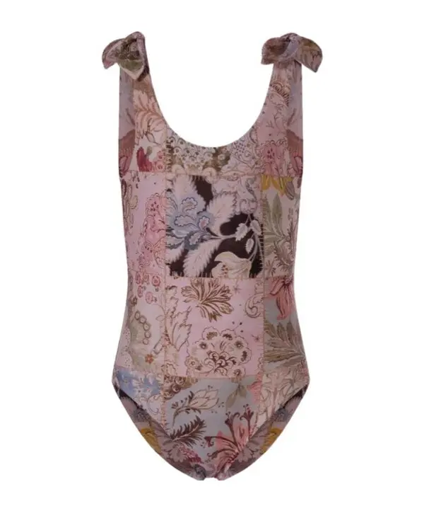 Zimmermann Lace-up Floral One-piece Swimsuit