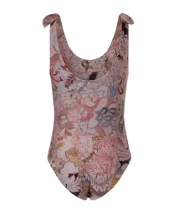 Zimmermann Lace-up Floral One-piece Swimsuit