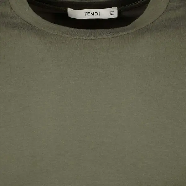 Fendi Logo Printed Crewneck T-shirt - Green