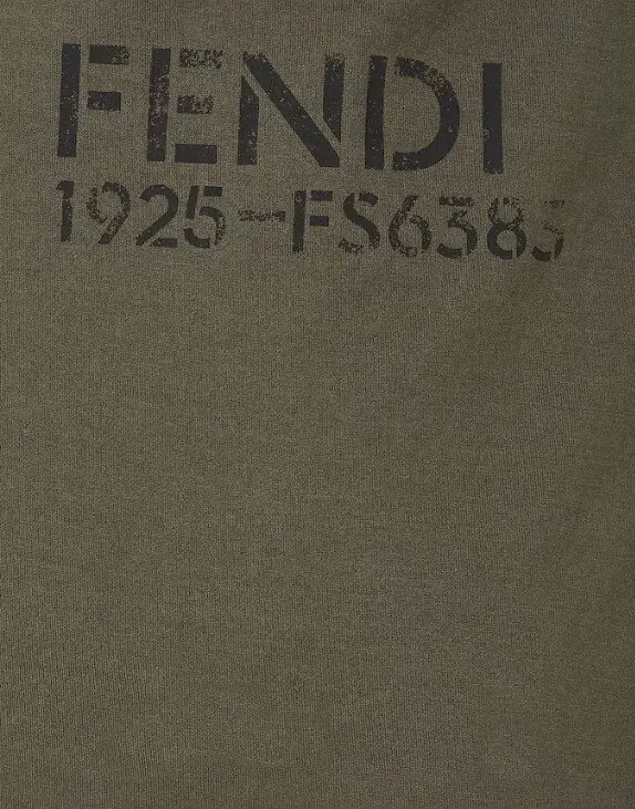 Fendi Logo Printed Crewneck T-shirt - Green