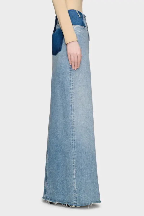 MAISON MARGIELA Two-tone Denim Maxi Skirt