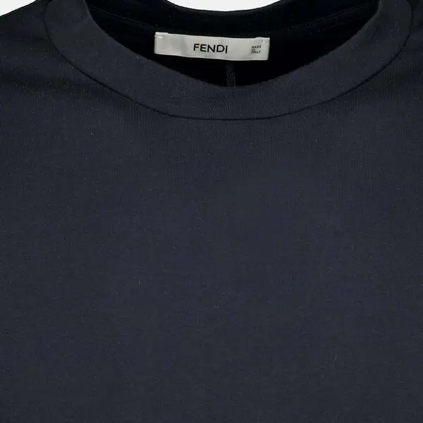 Fendi Logo Printed Crewneck T-shirt - Black
