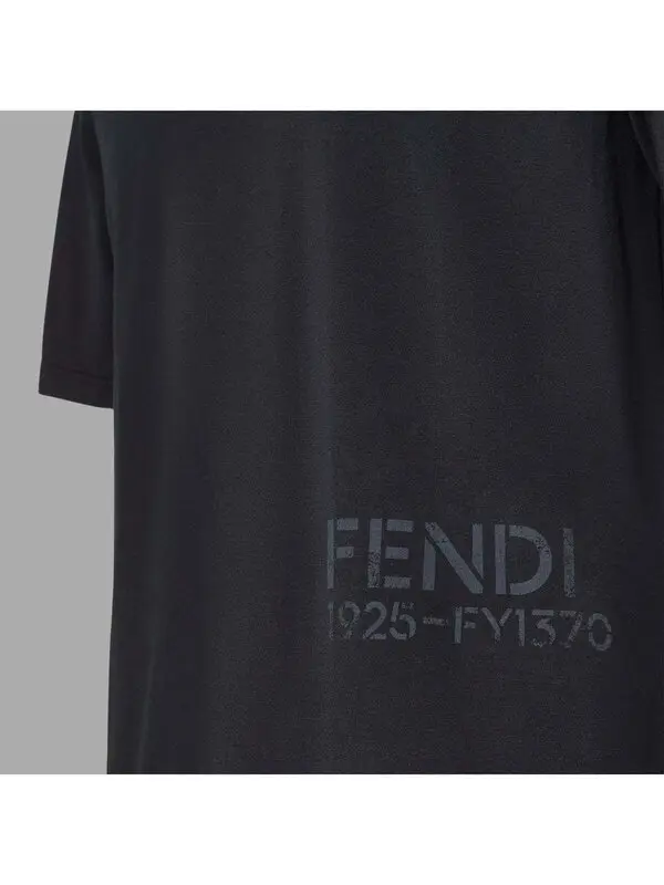 Fendi Logo Printed Crewneck T-shirt - Black
