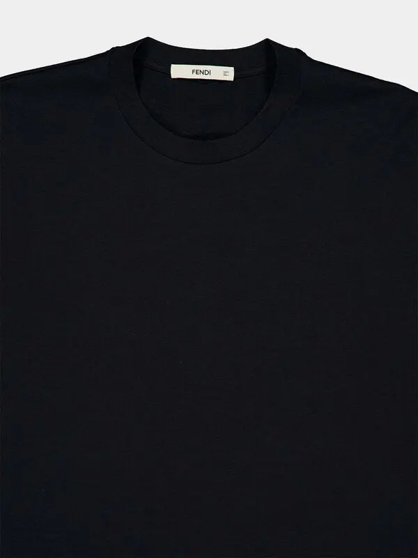 Fendi Logo Printed Crewneck T-shirt - Black